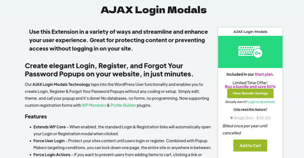 AJAX Login Modals For WordPress Popup Maker